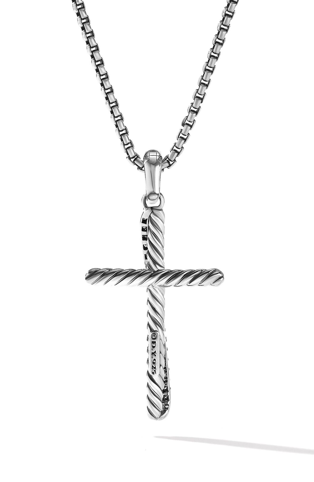 David Yurman Crossover Cross Pendant in Sterling Silver with Pavé ...