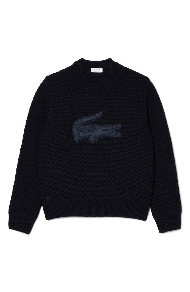 Lacoste Classic Fit Logo Patch Wool Blend Sweater | Nordstrom