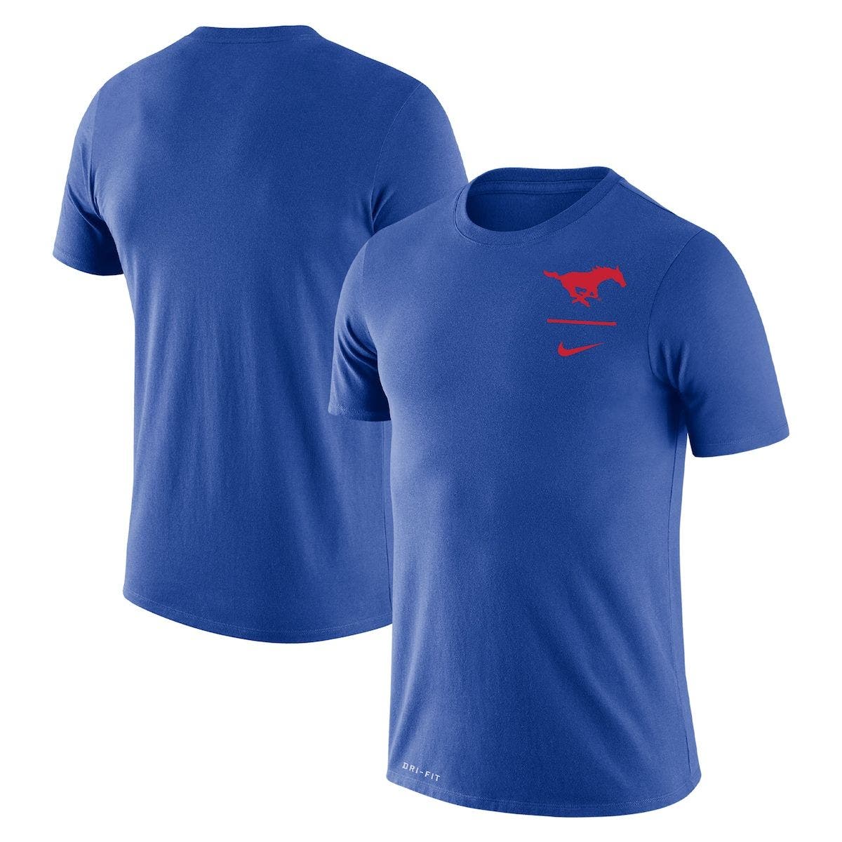 Nike Men's Nike Royal SMU Mustangs Legend Stack Performance T-Shirt ...