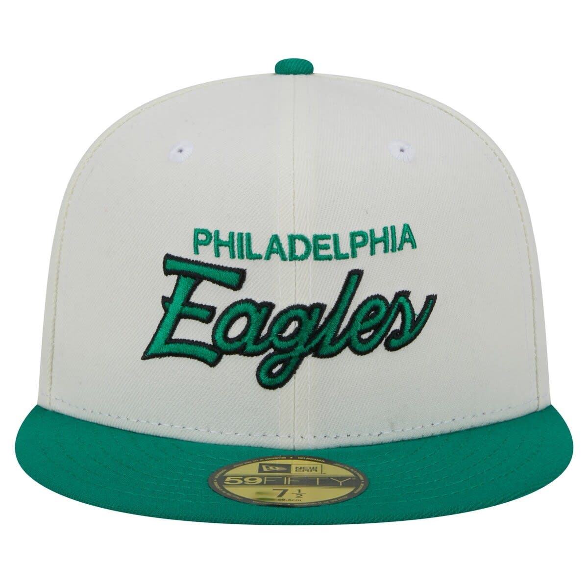 New Era Men's New Era Cream/Kelly Green Philadelphia Eagles Historic ...