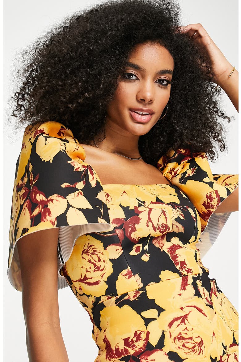 Floral Print Extreme Puff Sleeve Minidress (Women) | Nordstromrack