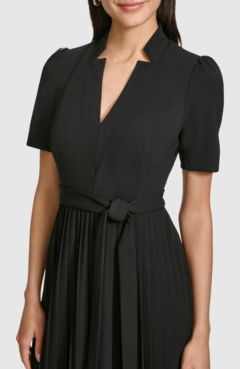 Calvin Klein Notch Collar Pleated Midi Dress | Nordstromrack