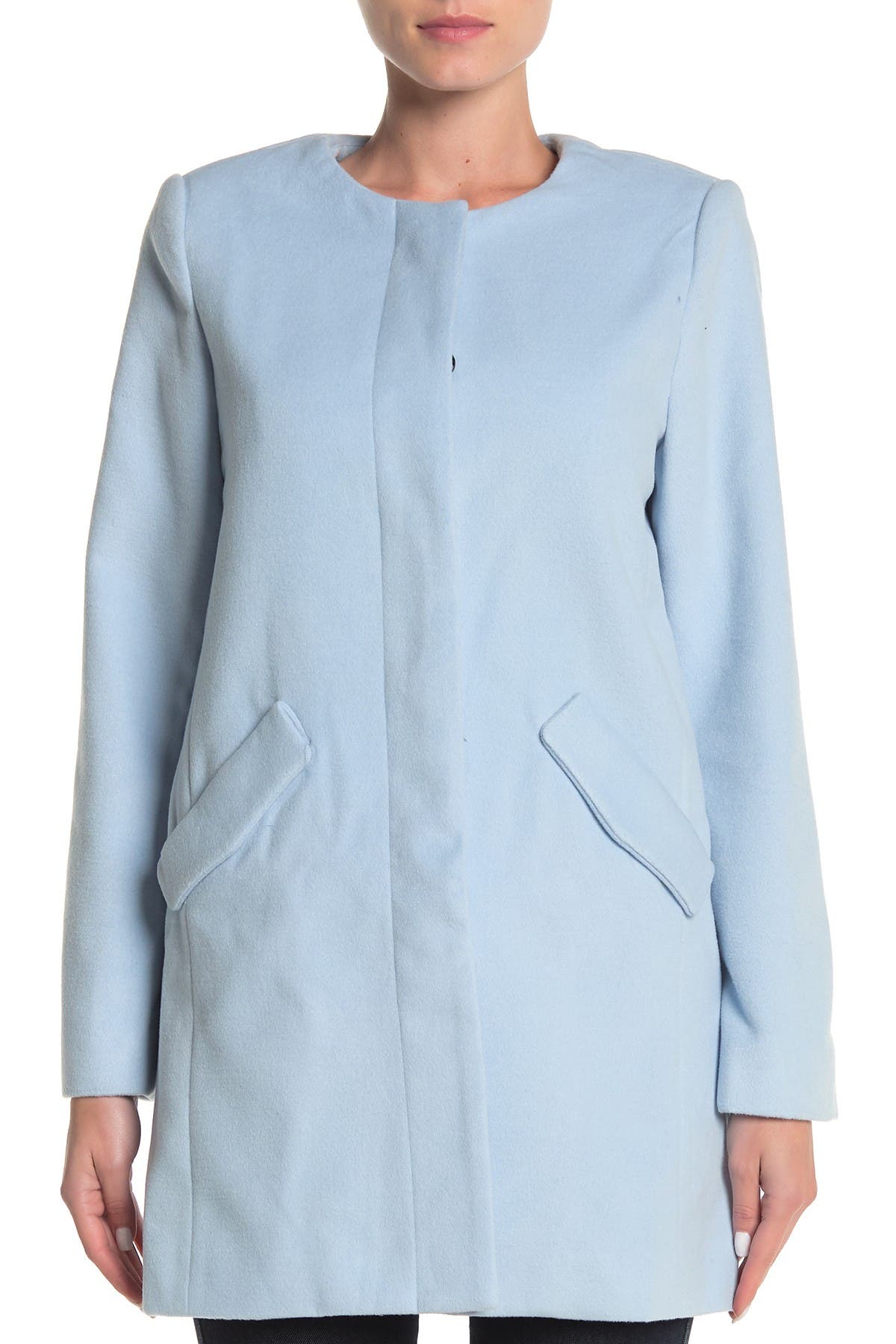 FRNCH Solid Two Pocket Peacoat | Nordstromrack