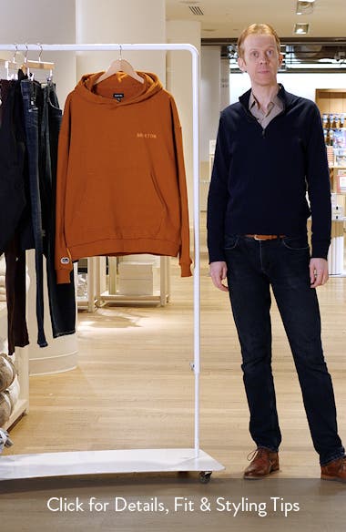 Brixton Oversize Embroidered Logo Heavyweight Hoodie | Nordstrom