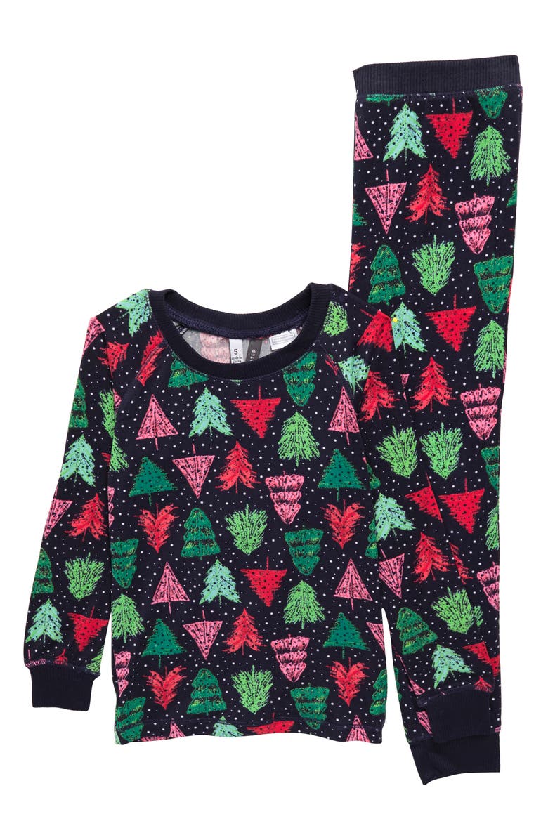 JACLYN Kids' Lush Luxe Tree Print Pajama Set | Nordstromrack