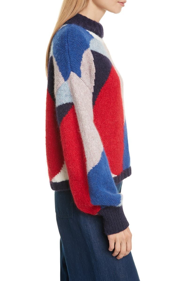 Eleven Six Caroline Colorblock Alpaca & Merino Wool Blend Sweater ...
