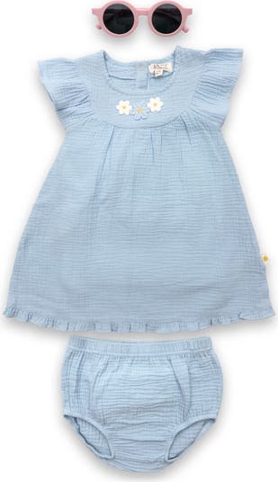 JOY JUST ORGANIC YOU Organic Cotton Gauze Dress, Bloomers & Sunglasses ...