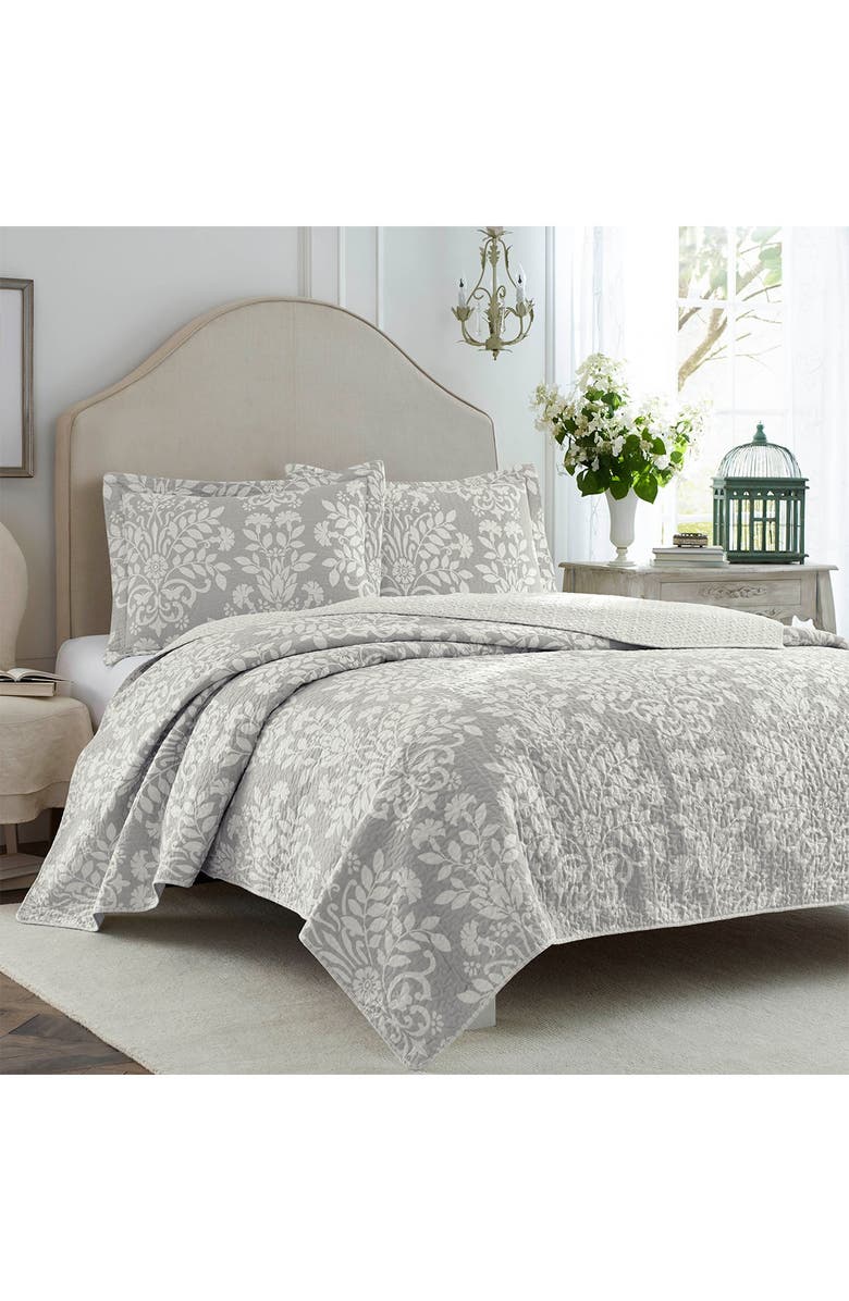 Laura Ashley Rowland Medium Grey King Quilt Set | Nordstromrack