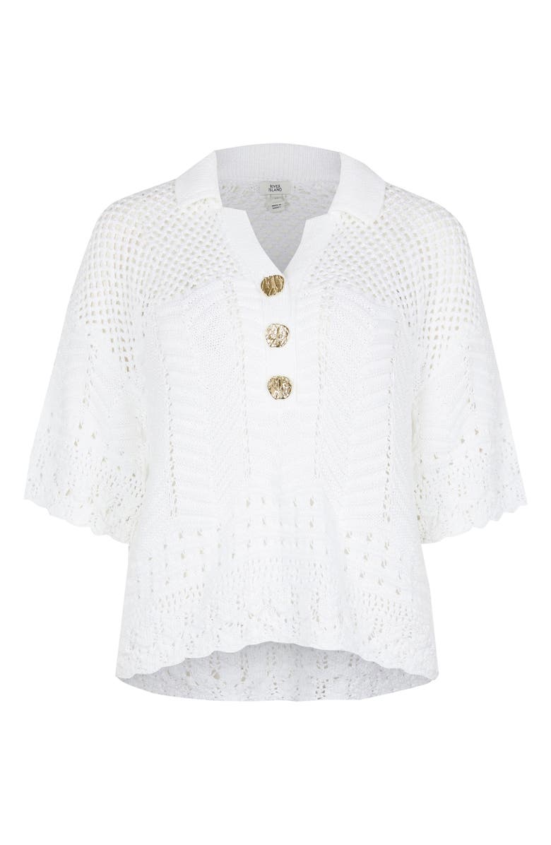 River Island Crochet Polo | Nordstrom