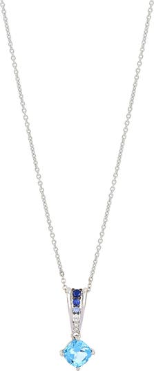 Bony Levy 18K White Gold Sapphire & Diamond Accent Blue Topaz Drop ...