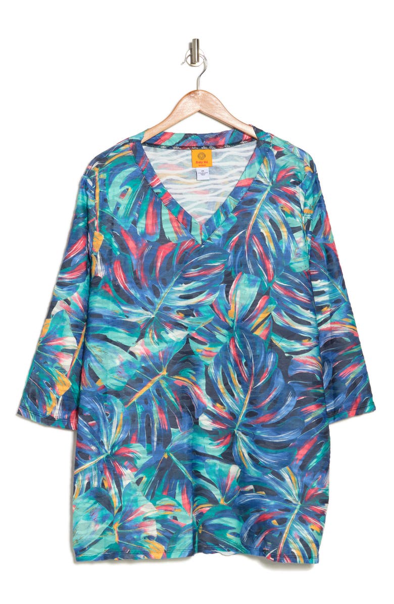 RUBY RD Tropical Textured Knit Top | Nordstromrack