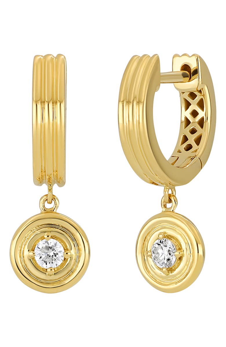Bony Levy Cleo 18K Yellow Gold Diamond Drop Huggie Hoop Earrings - 0 ...