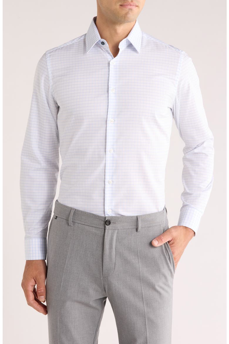 Tailored Fit Check Stretch Cotton Dress Shirt (Men) | Nordstromrack