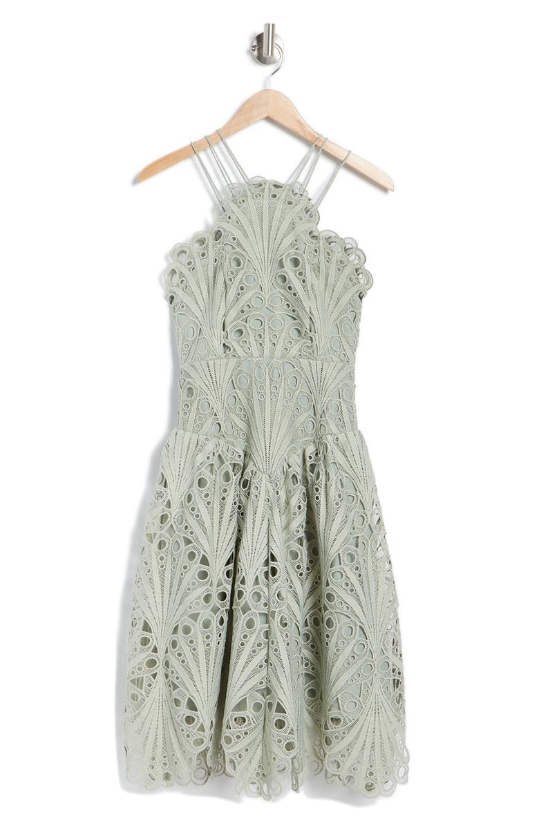 ASOS DESIGN Lace Embroidered Halter Neck Dress | Nordstromrack