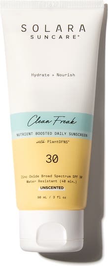 SOLARA SUNCARE Clean Freak Nutrient Boosted Unscented Daily Sunscreen ...