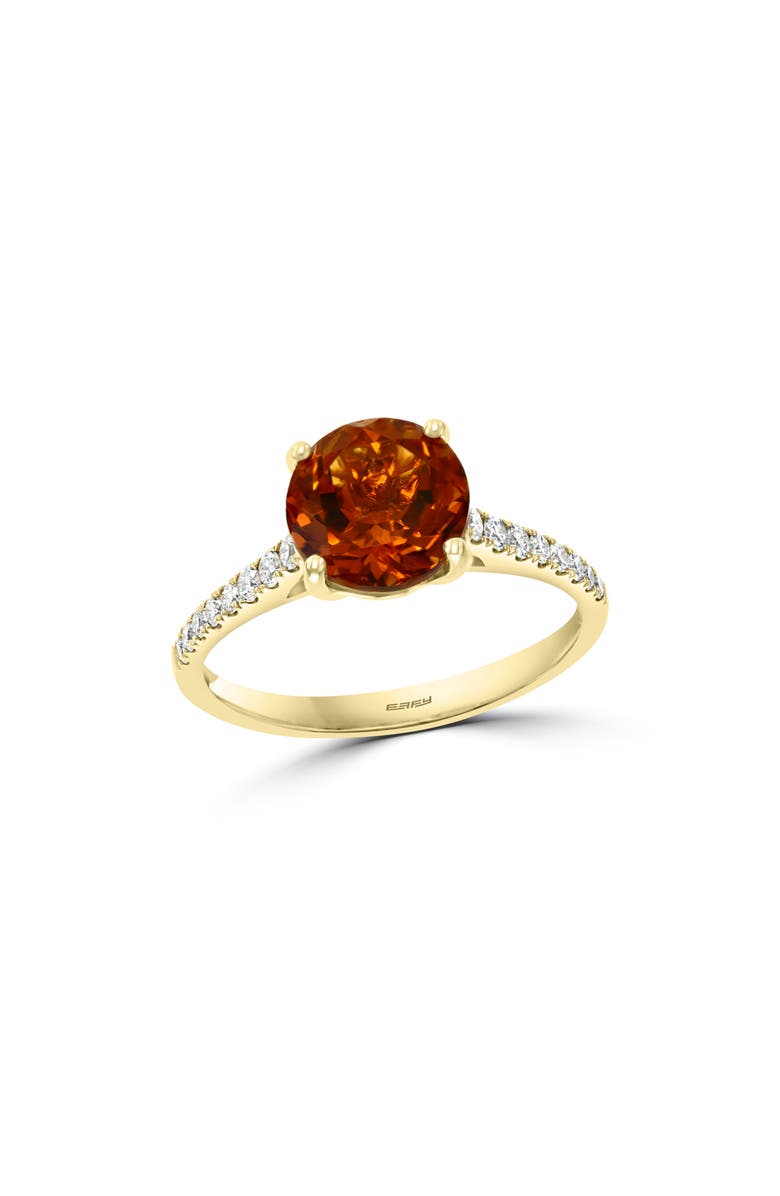 EFFY 14K Yellow Gold Madeira Citrine & Diamond Ring - 0.21ct ...