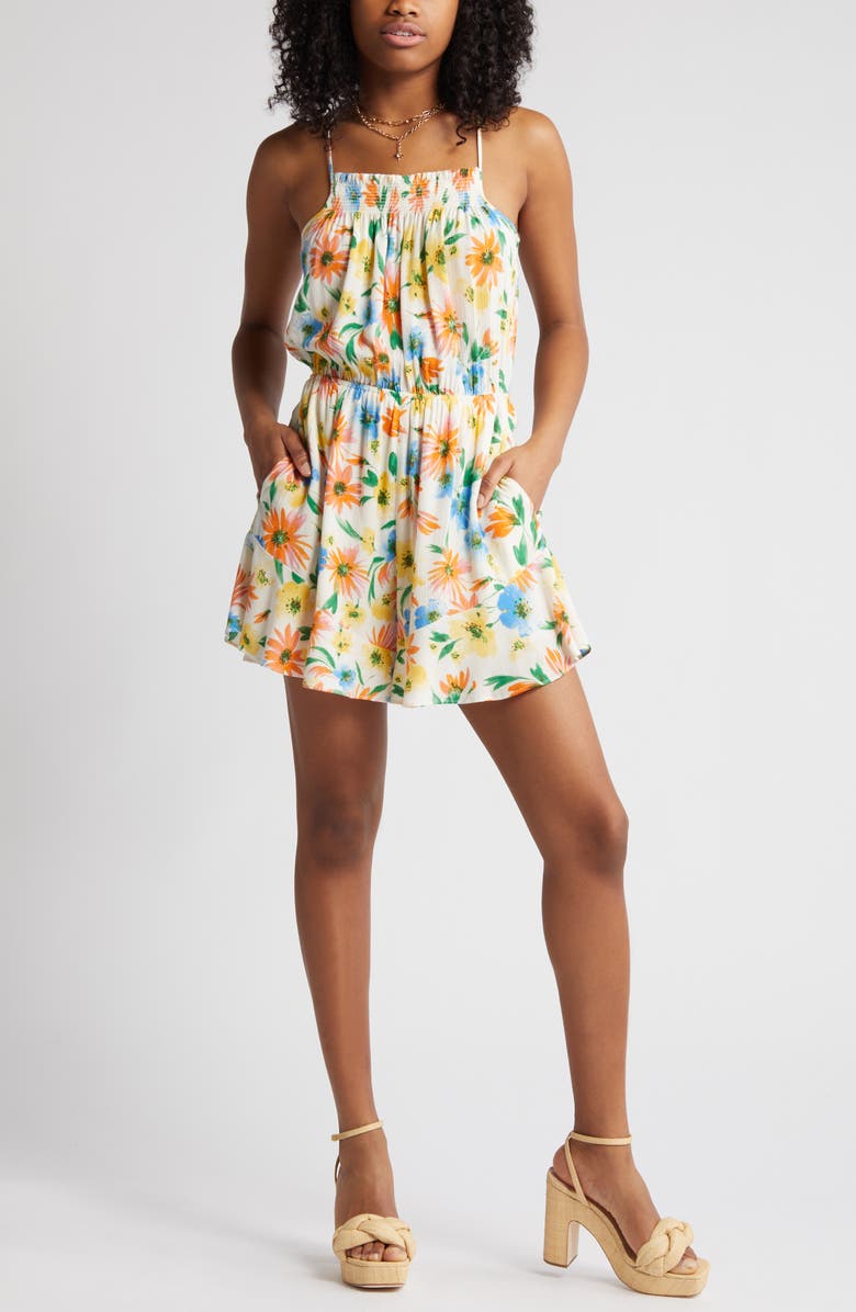 All in Favor Floral Halter Neck Romper | Nordstromrack