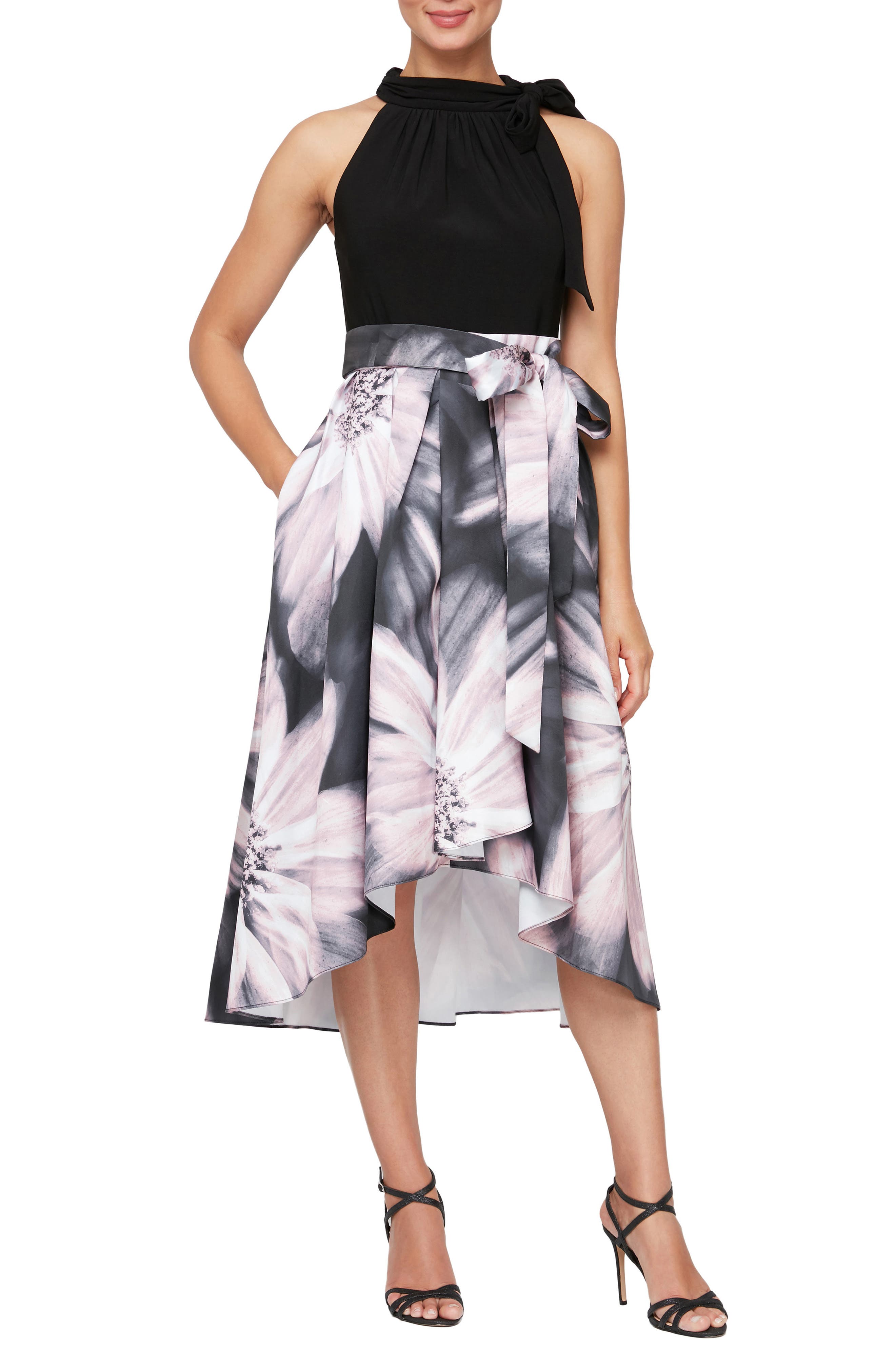 SL FASHIONS Sleeveless Printed Organza High-Low Dress | Nordstromrack