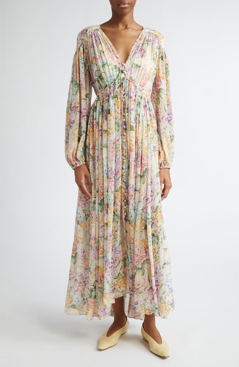 Zimmermann Halliday Floral Gathered Maxi Dress | Nordstromrack
