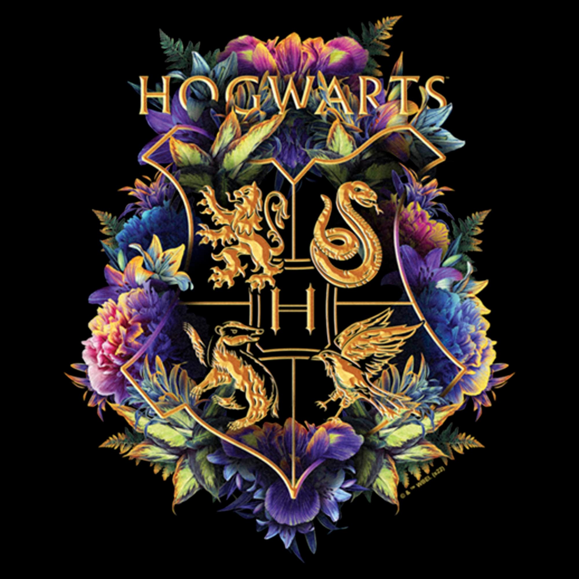HARRY POTTER Girl's Harry Potter Hogwarts Plant Crest Graphic T-Shirt ...