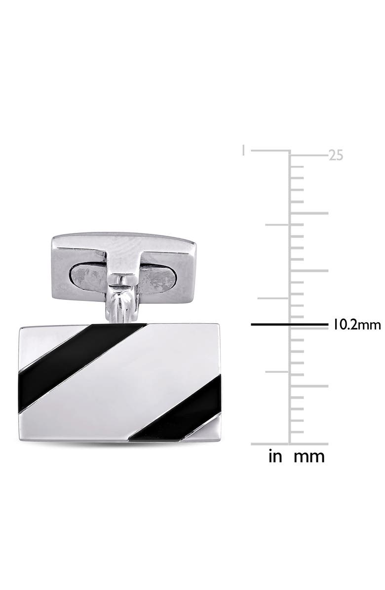 DELMAR Sterling Silver Onyx Stripe Cufflinks | Nordstromrack