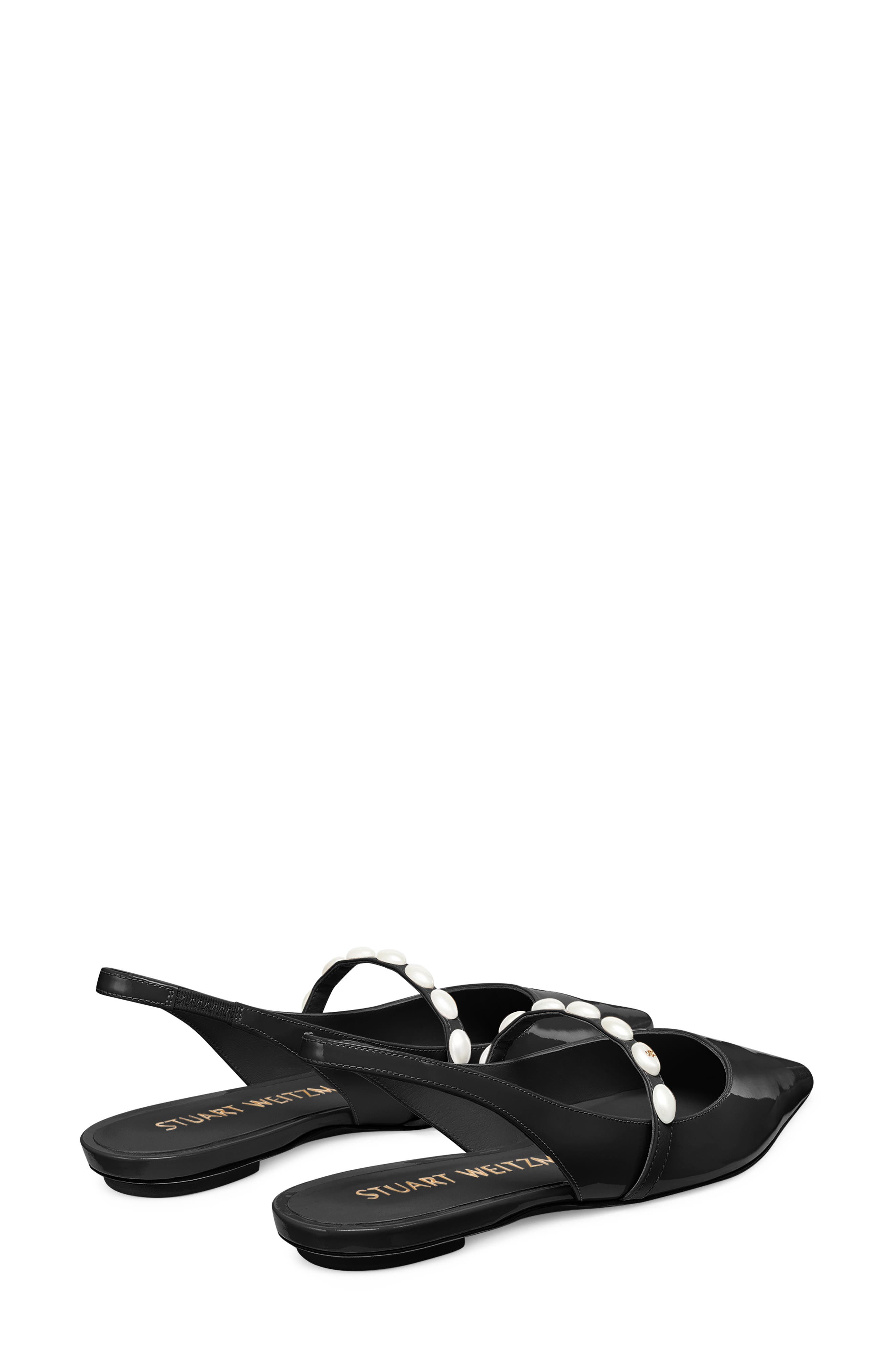 Stuart Weitzman Emilia Pearlita Pointed Toe Slingback Flat (Women ...