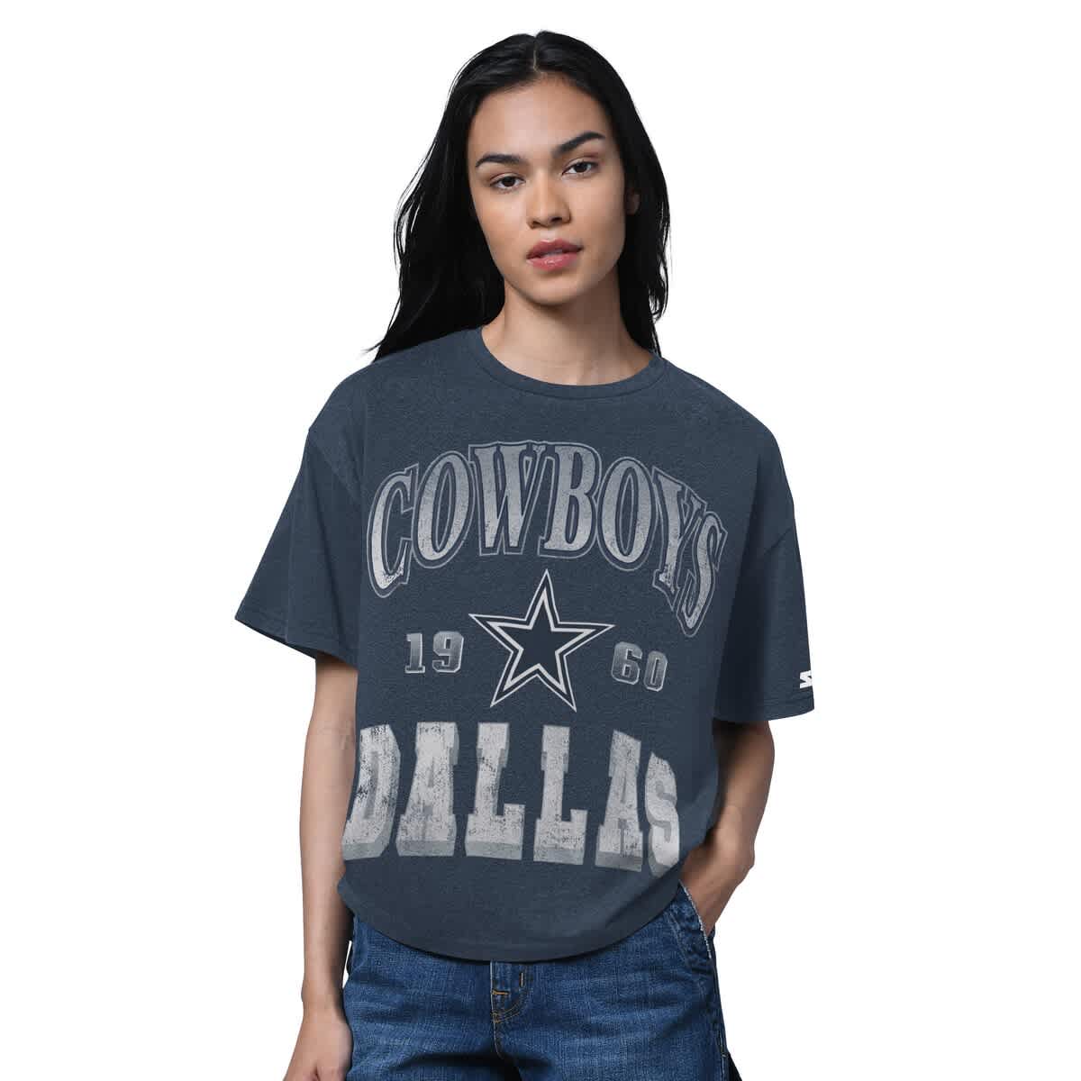 STARTER Women's Starter Heather Navy Dallas Cowboys Oversized Hall of ...
