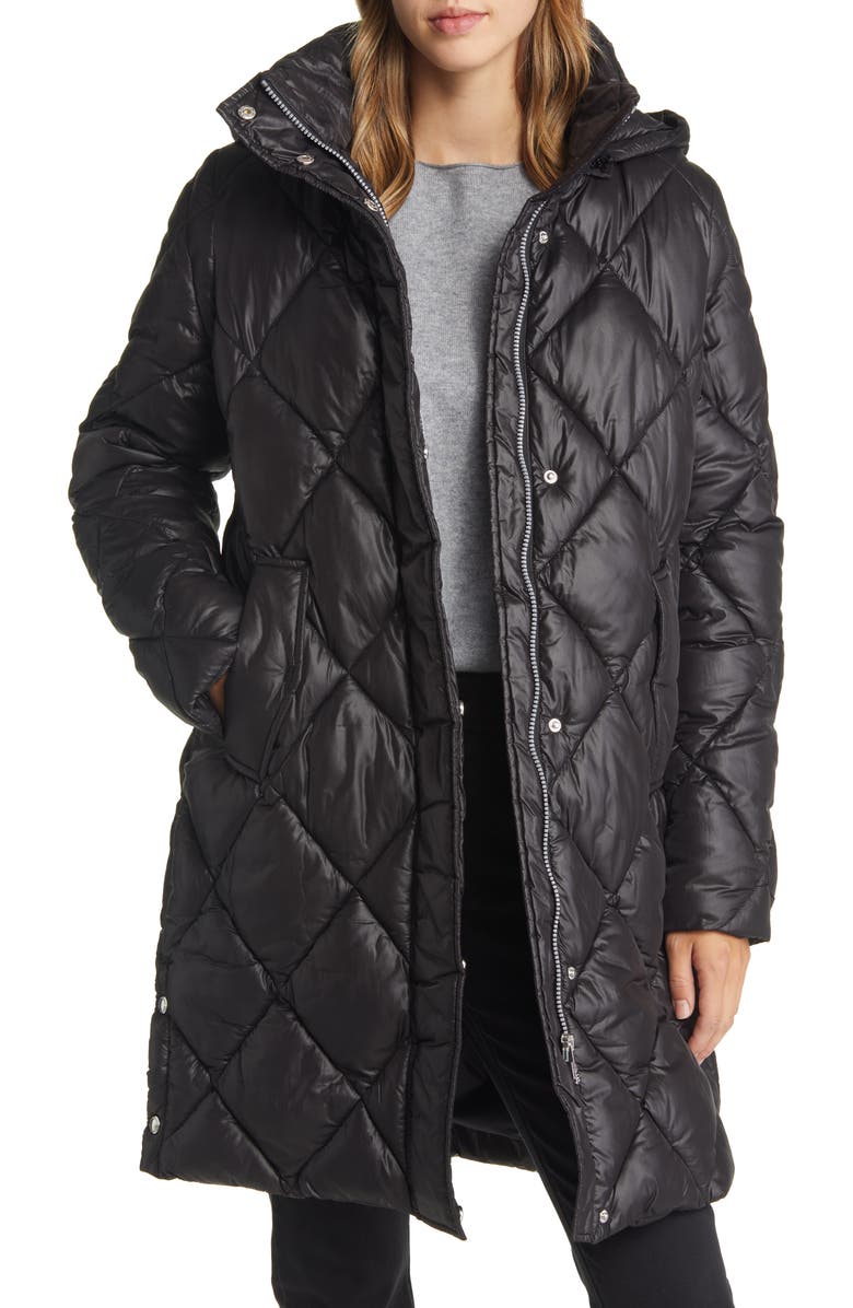 Sam Edelman Longline Hooded Quilted Puffer Jacket | Nordstromrack