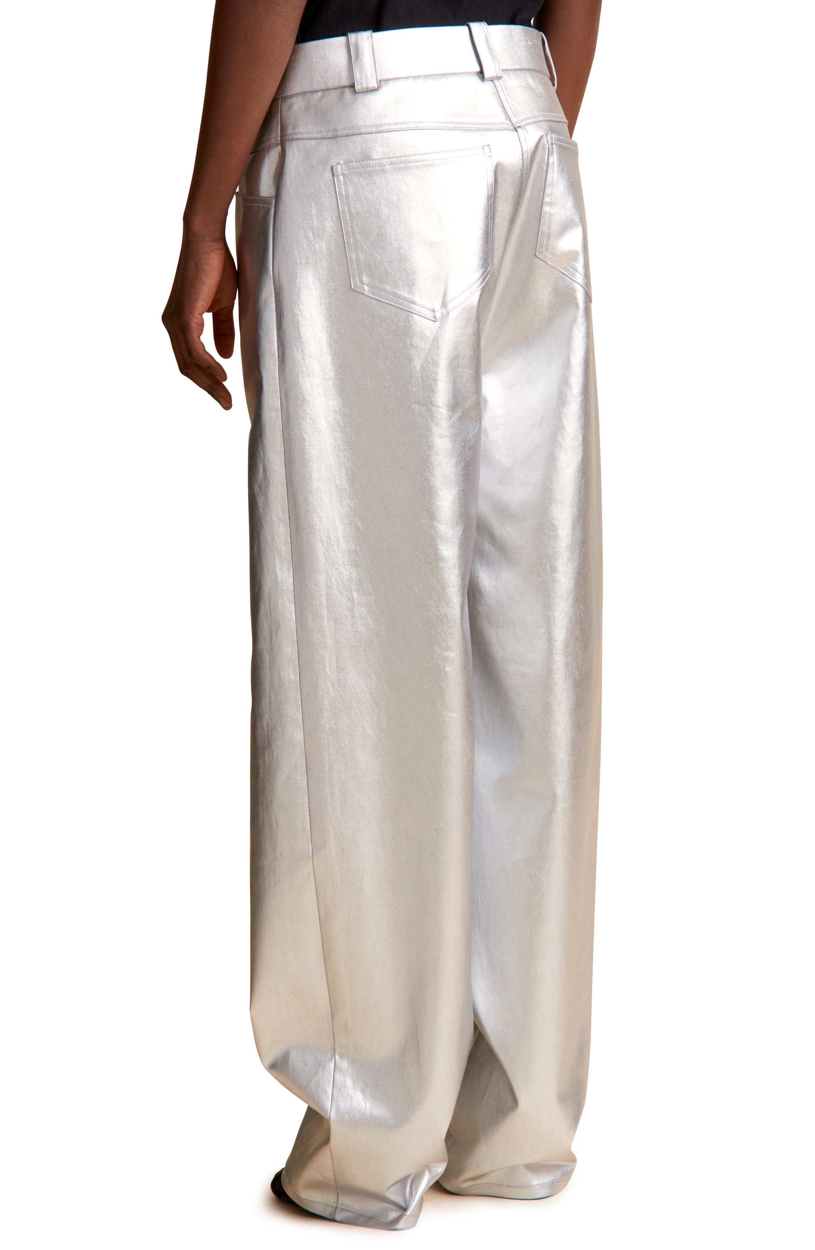 Khaite Preen Metallic Wide Leg Pants | Nordstromrack