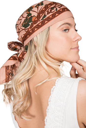 SAACHI Nerium Floral Border Print Scarf | Nordstromrack