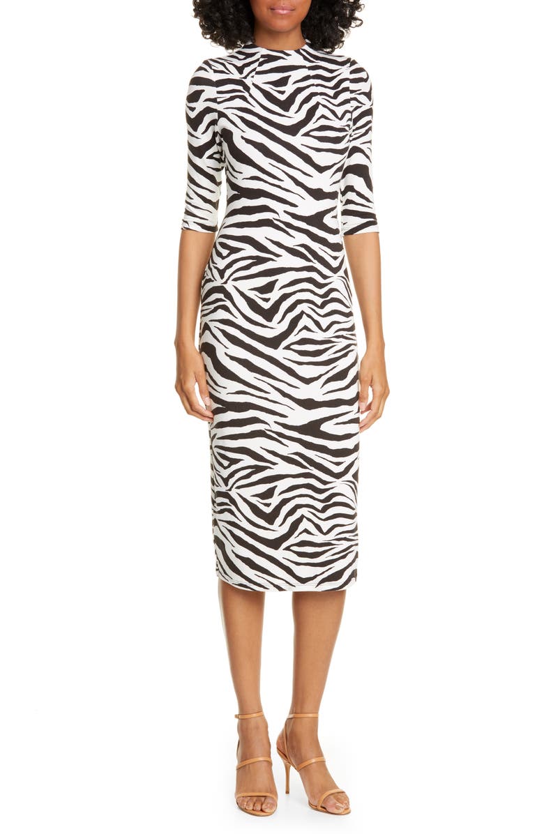 Alice + Olivia Delora Animal Print Mock Neck Dress | Nordstromrack