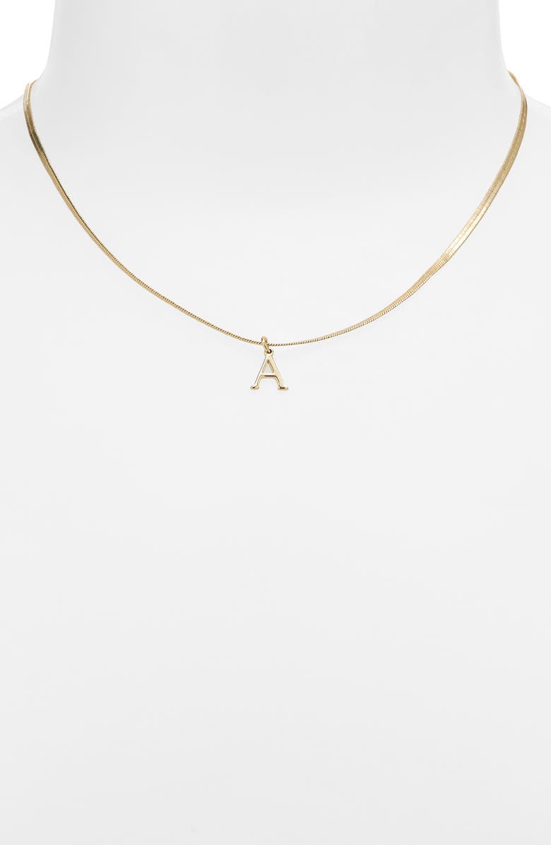 NORDSTROM RACK Herringbone Chain Initial Pendant Necklace | Nordstromrack
