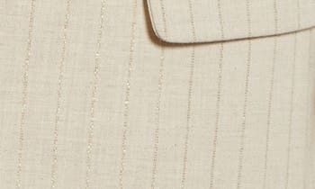 Veronica Beard Gaya Metallic Chalk Stripe Cotton Blend Dickey Jacket ...