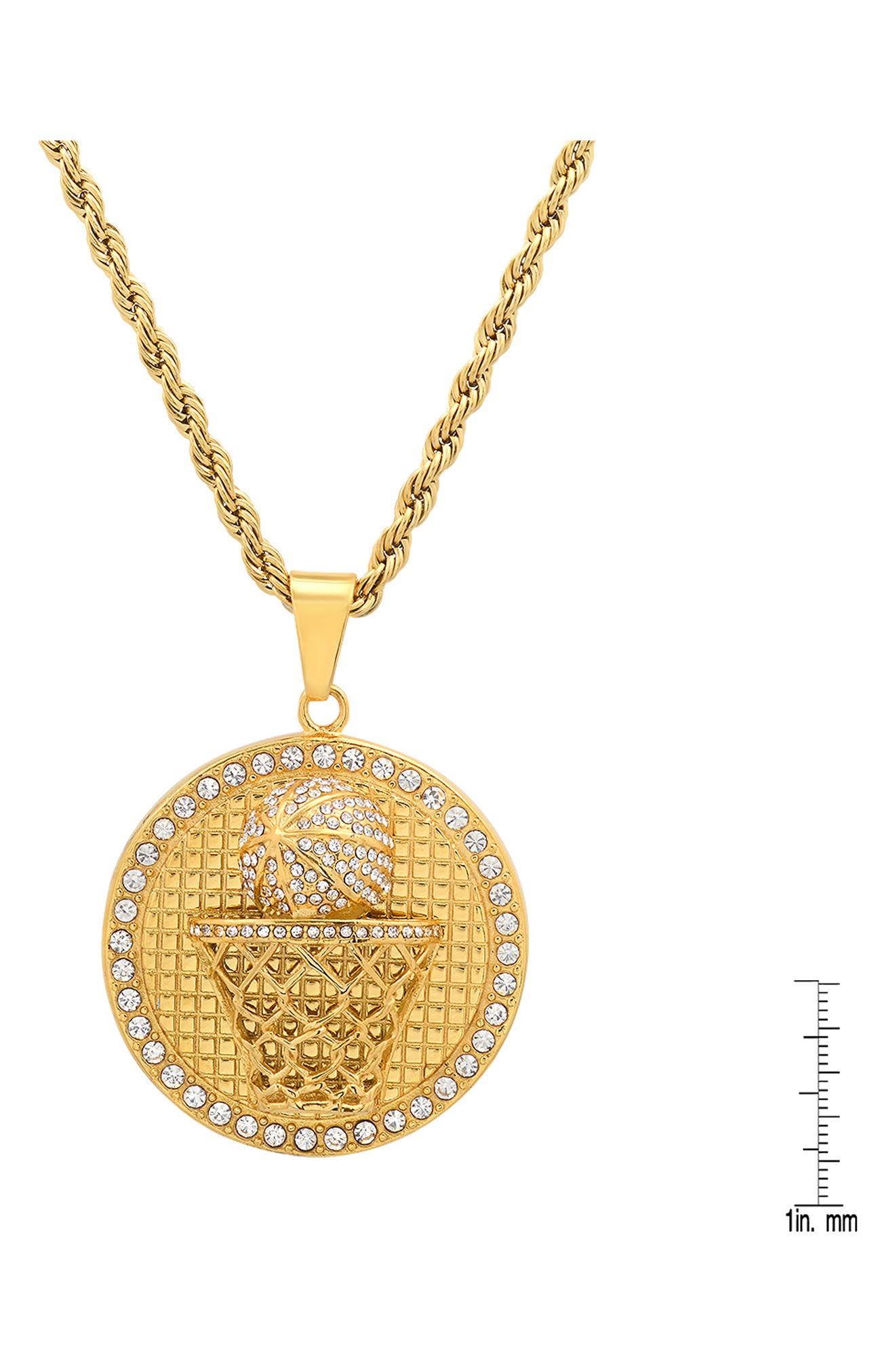HMY JEWELRY Mens' 18K Gold Plate Stainless Steel Crystal Pavé ...