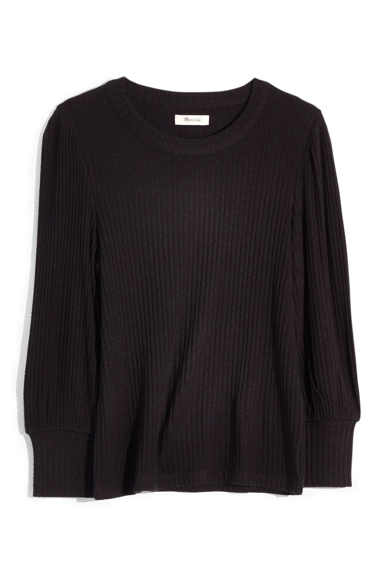 Madewell Brushed Rib Pleat Sleeve Top | Nordstromrack