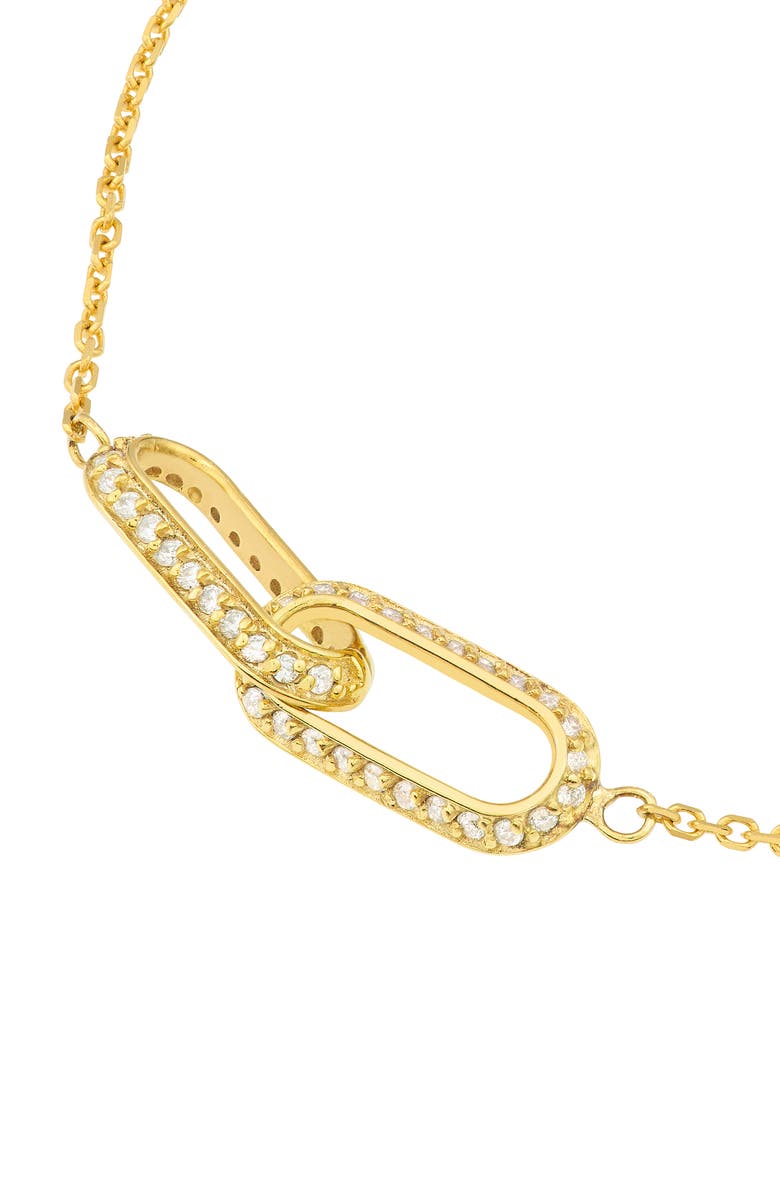 HAWLEY ST 14K Gold Pavé Diamond Paper Clip Pendant Necklace | Nordstromrack