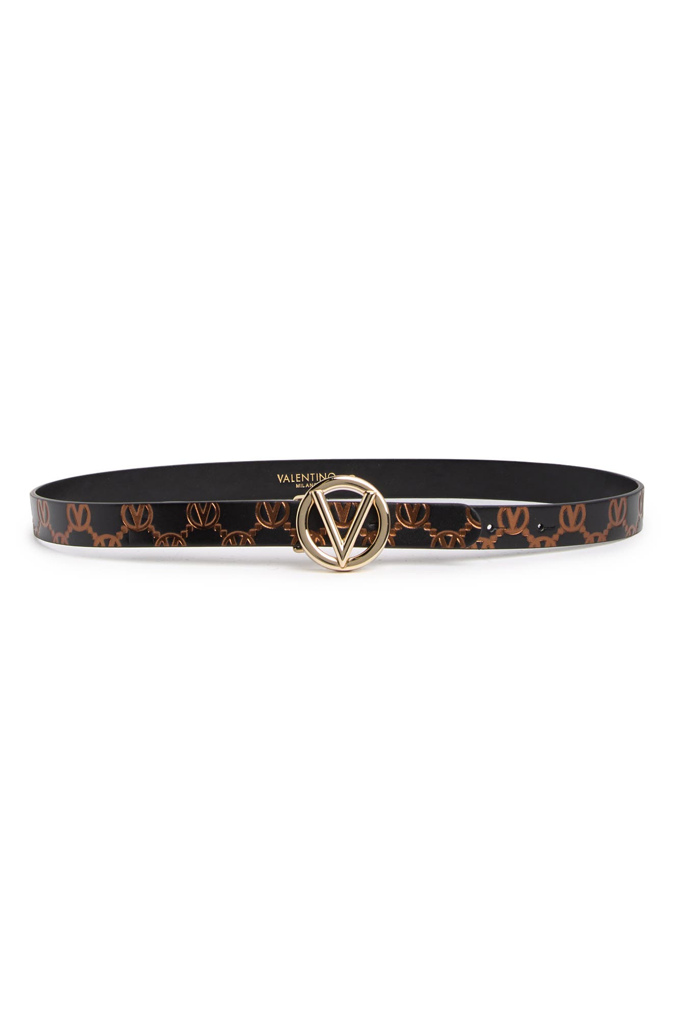 VALENTINO BY MARIO VALENTINO Baby Monogram Leather Logo Belt - Small ...