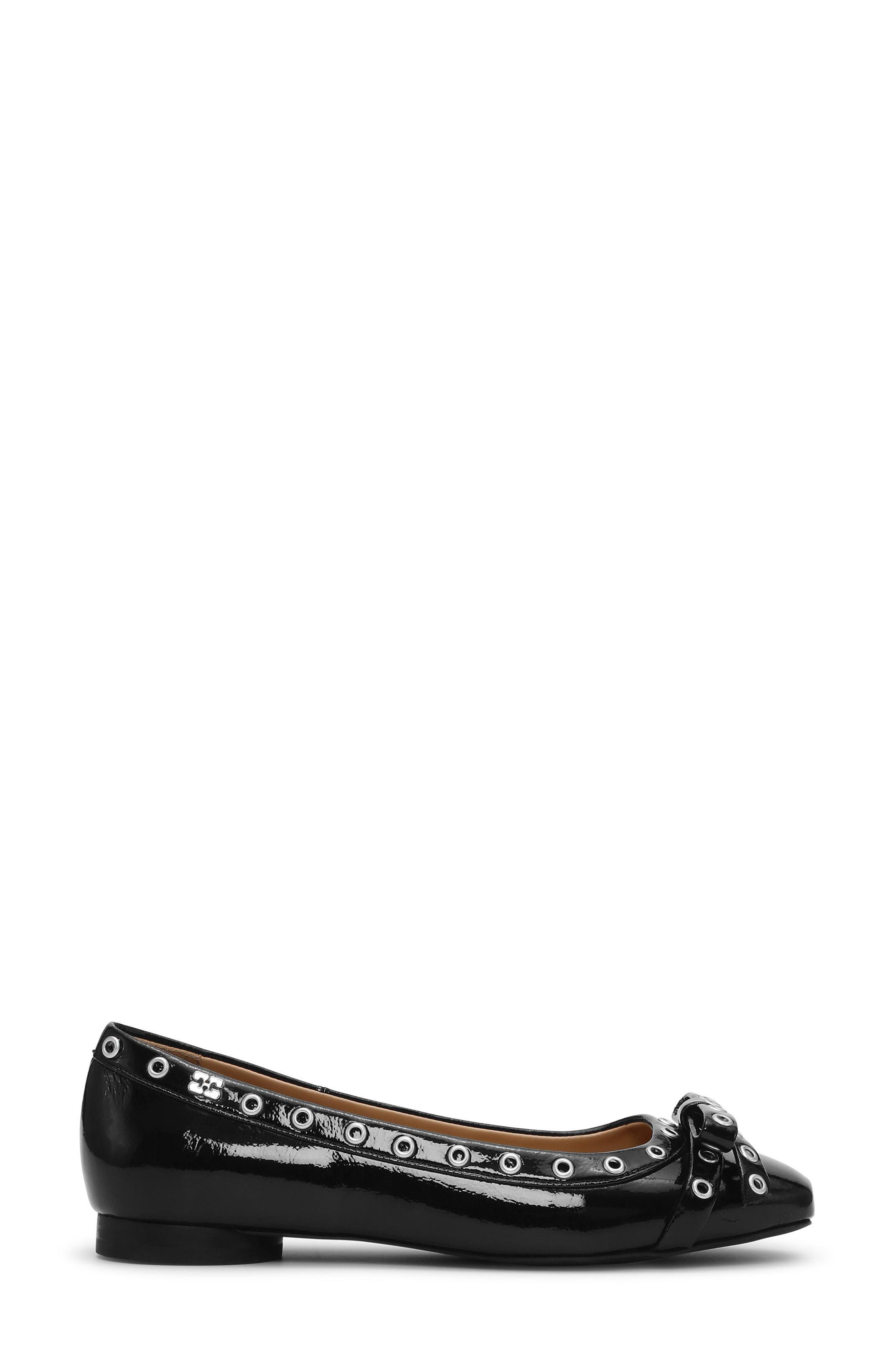 Ganni Eyelets Bow Ballet Pump (Women) | Nordstromrack