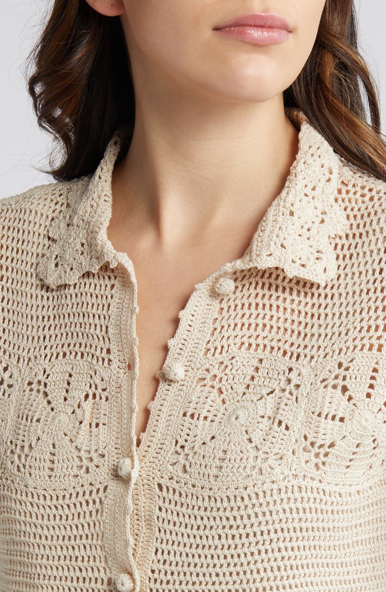 THE GREAT. The Crochet Cotton Button-Up Shirt | Nordstromrack