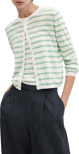 MANGO Stripe Cotton Cardigan | Nordstrom