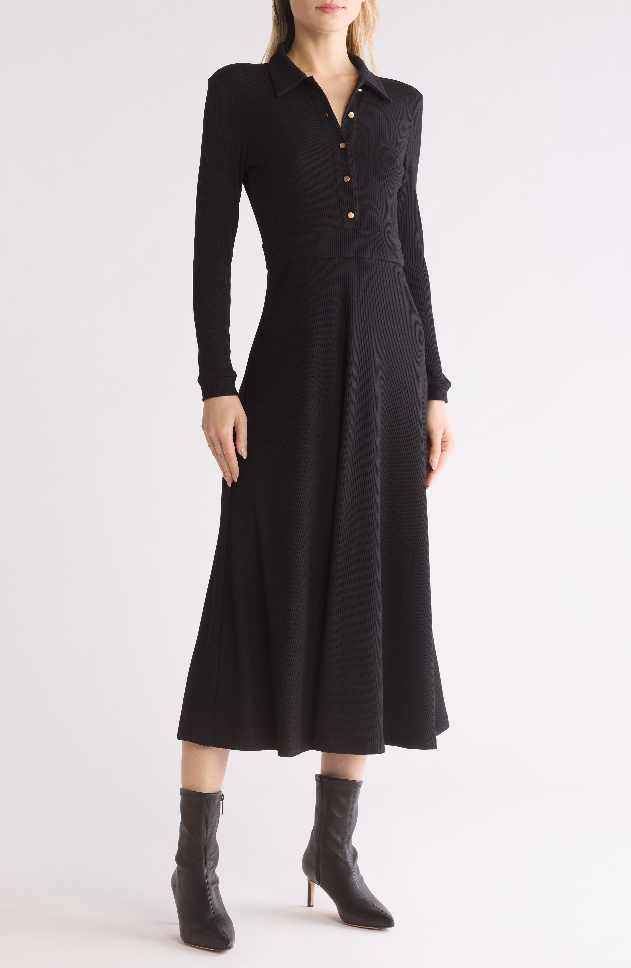 AREA STARS Rosa Long Sleeve Fit & Flare Shirtdress | Nordstromrack