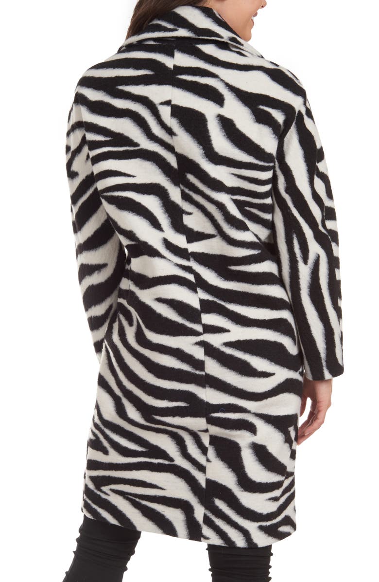 RACHEL Rachel Roy Water Repellent Zebra Print Coat | Nordstromrack