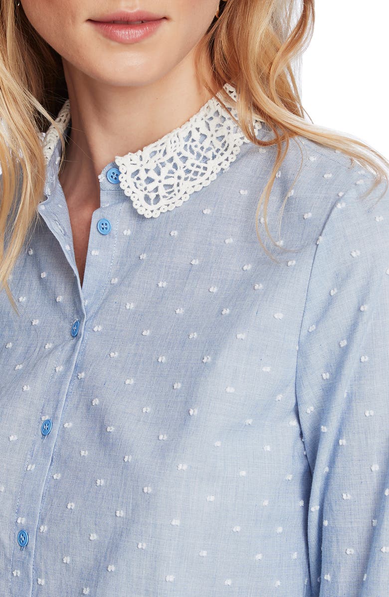 Court & Rowe Clip Dot Lace Collar Shirt | Nordstrom