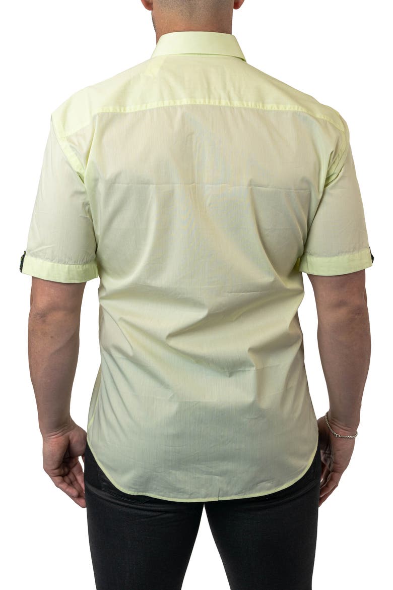 Galileo Calamansi Yellow Contemporary Fit Short Sleeve Button-Up Shirt ...