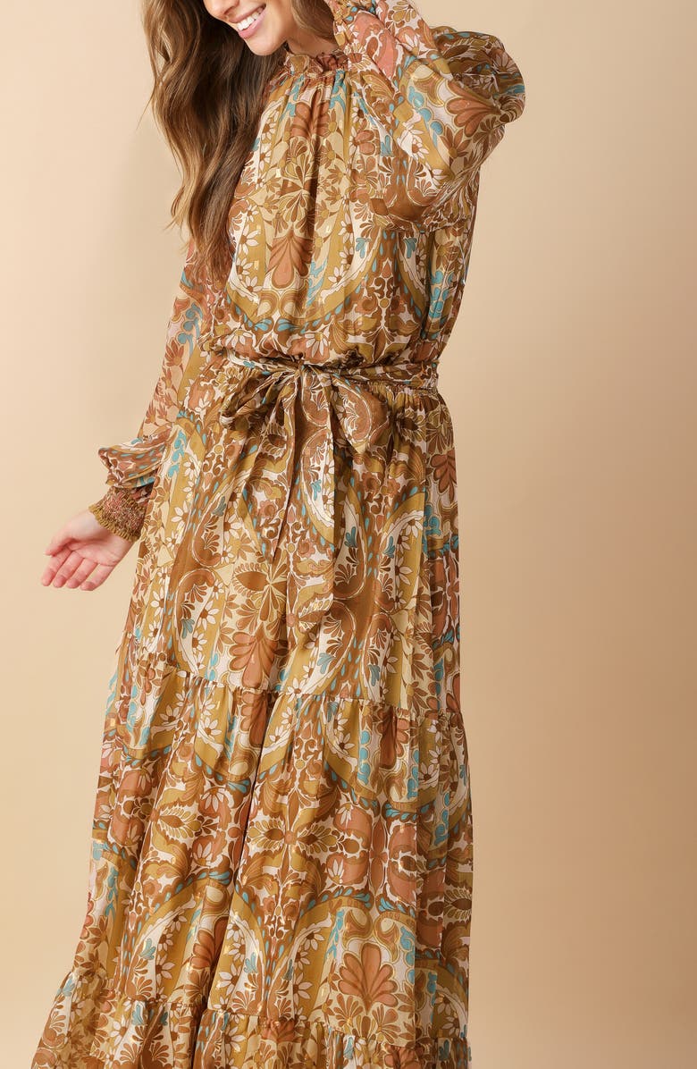 FLYING TOMATO Mock Neck Long Sleeve Maxi Dress | Nordstromrack