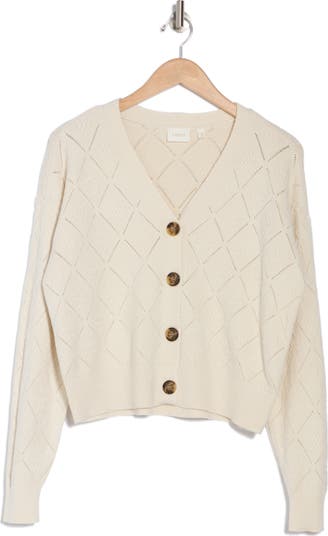 CYRUS Pointelle Knit Button Cardigan | Nordstromrack