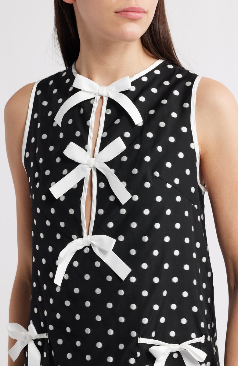 Sister Jane Isles Polka Dot Bow Trapeze Minidress | Nordstromrack