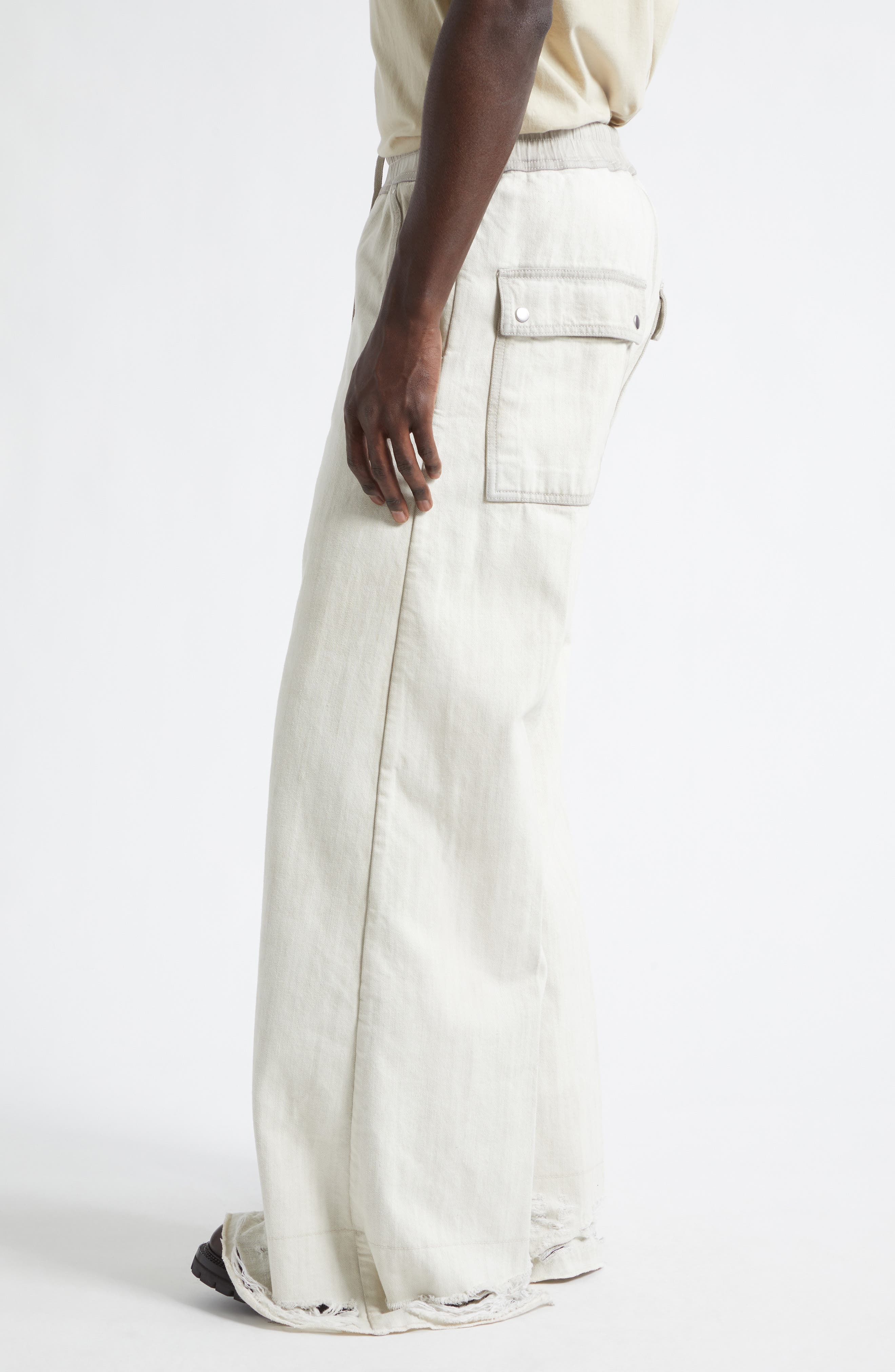 Rick Owens Bela Shredded Wide Leg Jeans | Nordstrom