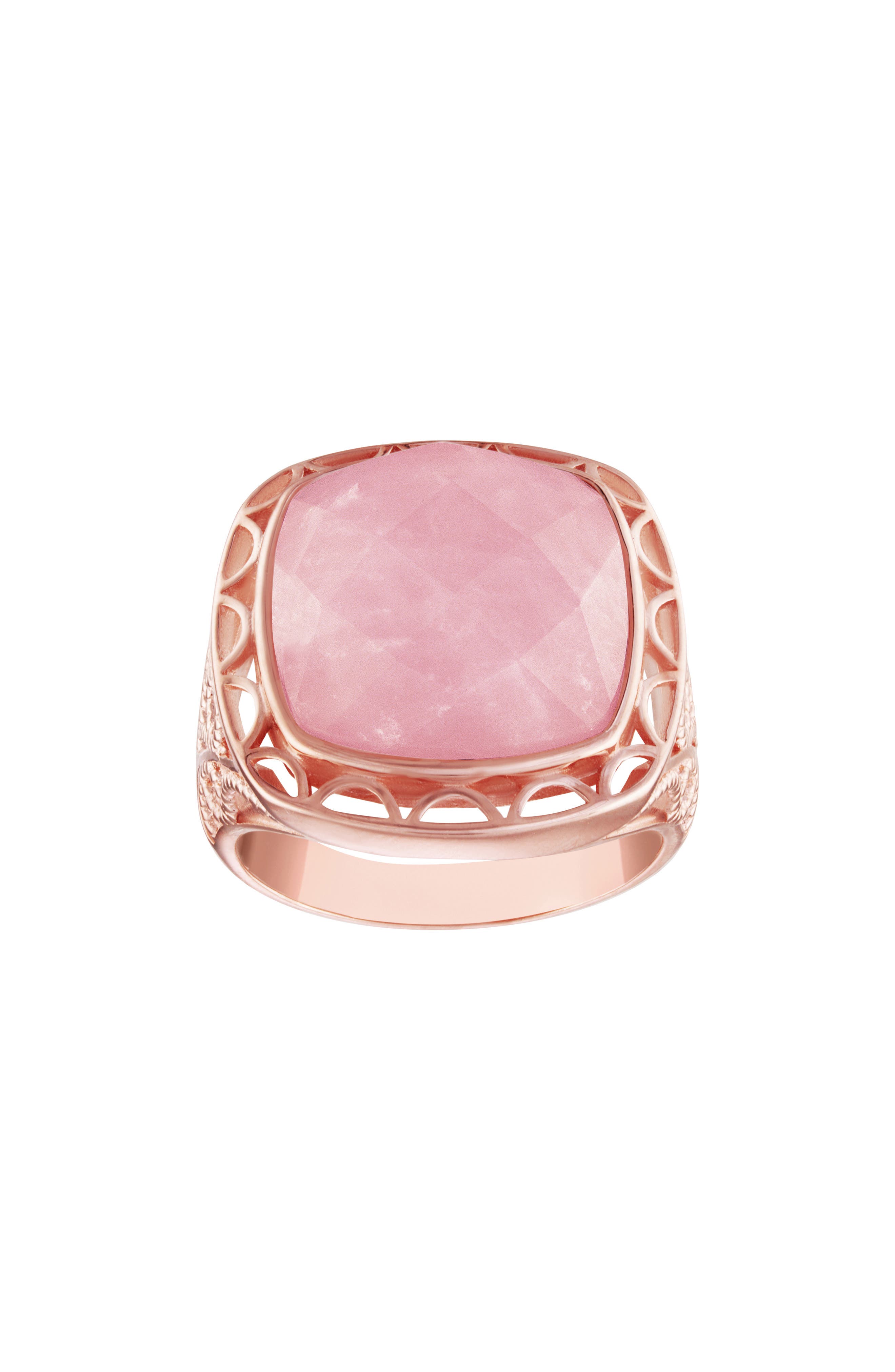 FZN 14K Rose Gold Over Silver Rose Quartz Ring | Nordstromrack