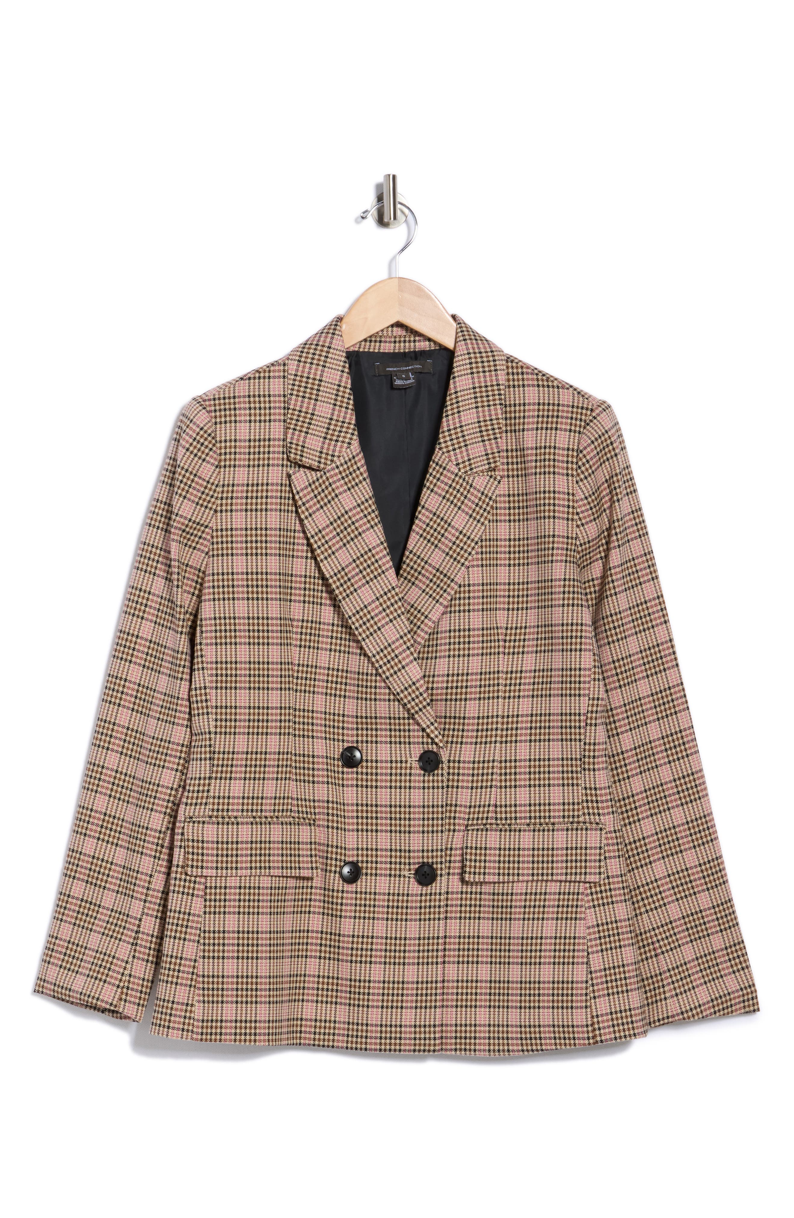French Connection Plaid Double Breasted Blazer | Nordstromrack